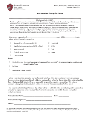 Fillable Online 2023 Ohio Immunization Exemption Form for Schools Fax ...