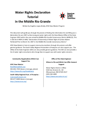 Fillable Online Water Rights Declaration for Pre-1907 Surface Rights in ...