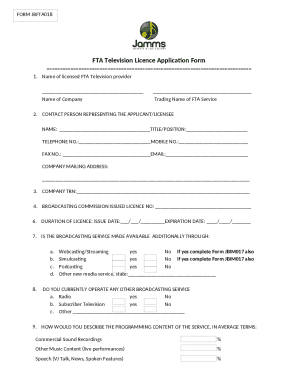 Radio Broadcaster Licence Application Doc Template | pdfFiller