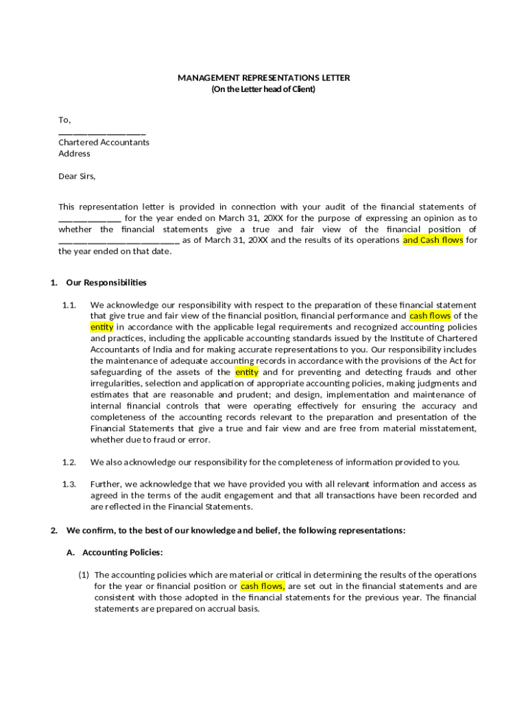 What to Include in a Management Representation Letter Doc Template ...