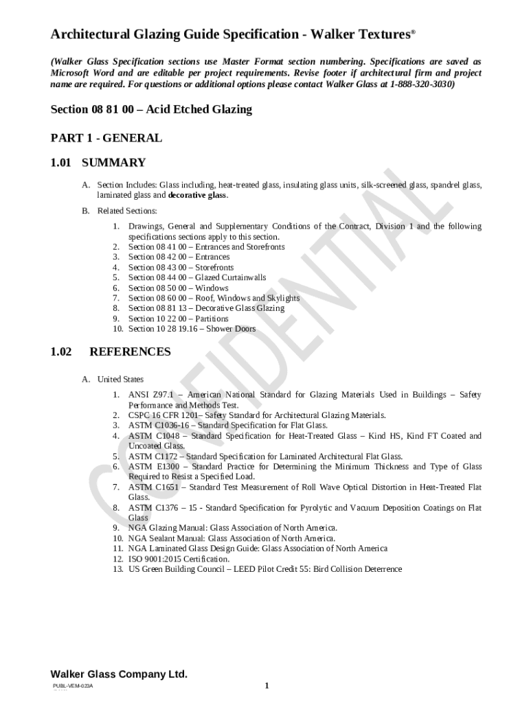 Architectural Glazing Guide Specification - Walker Textures® Doc ...