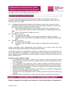 Sar Referral Doc Template | pdfFiller