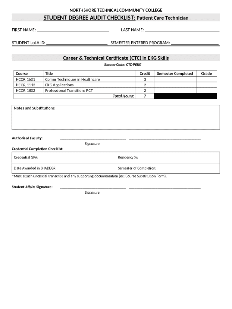 Career & Technical Certificate (ctc) Programs Doc Template | pdfFiller