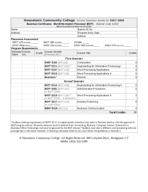 Course Selection Guide Doc Template | pdfFiller