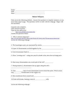Meiosis Webquest - images pcmac Doc Template | pdfFiller