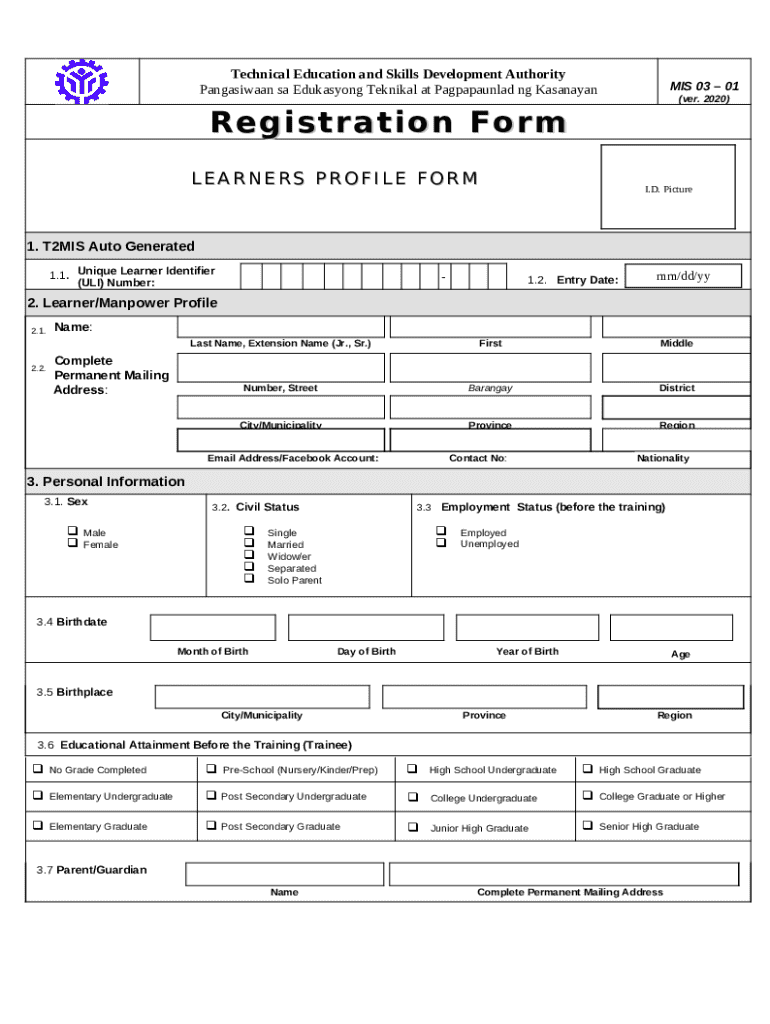Registration Doc Template | pdfFiller