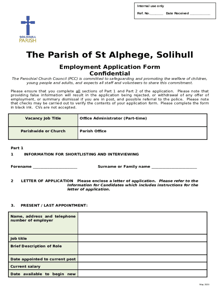 Employment Application Doc Template | pdfFiller