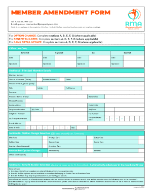 Fillable Online 2024 Member Amendment Form for Health Care Options and ...