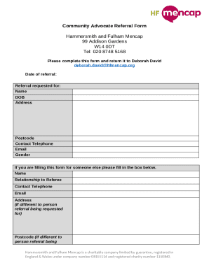 Community Advocate Referral Doc Template | pdfFiller