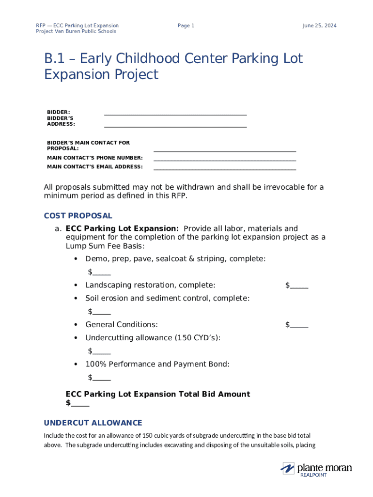 Early Childhood Center Parking Lot Expansion Project Doc Template ...
