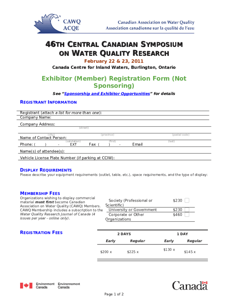 Exhibitor Registration Doc Template | pdfFiller