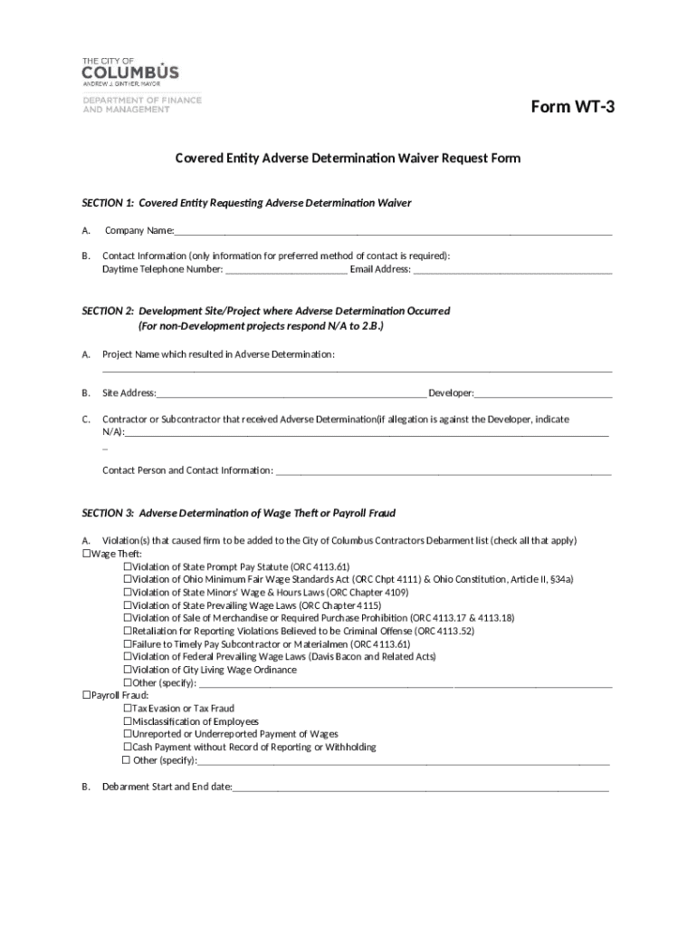 Covered Entity Adverse Determination Waiver Request Doc Template ...