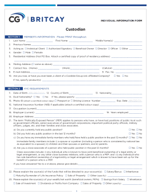 Fillable Online Individual Information Form 2023 - Kyc Requirements and ...