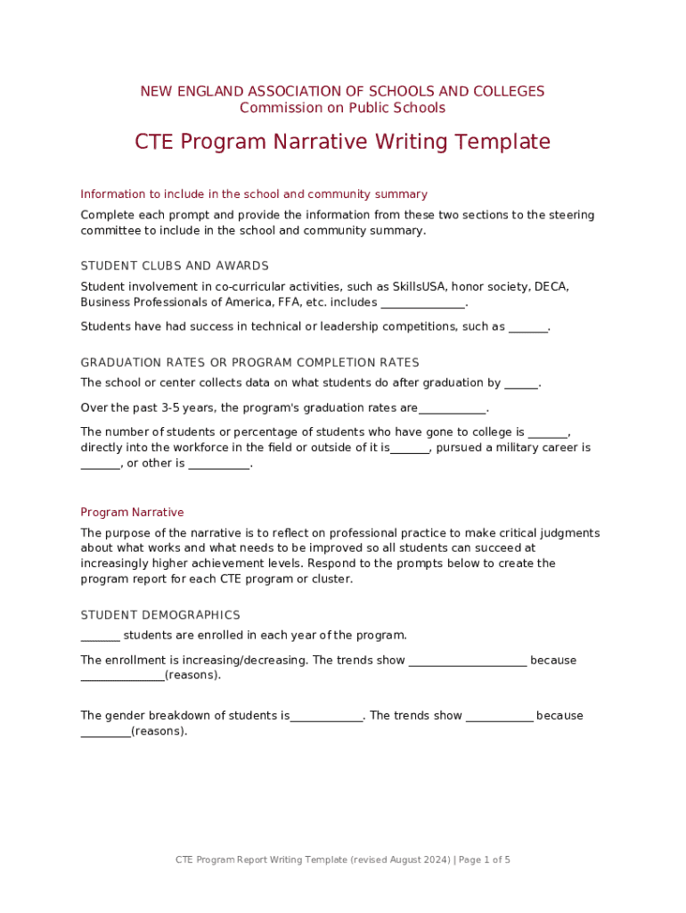 CTE Program Report Writing Template (docx) Doc Template | pdfFiller