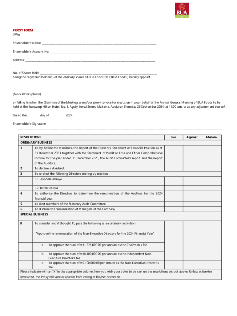 Fillable Online BUA Cement Proxy Form (2024 AGM).cdr Fax Email Print ...
