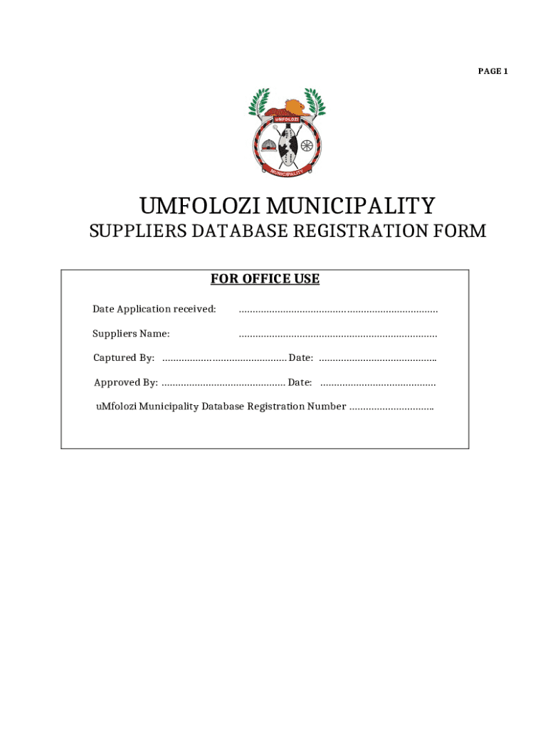 Suppliers Database Registration Doc Template | pdfFiller