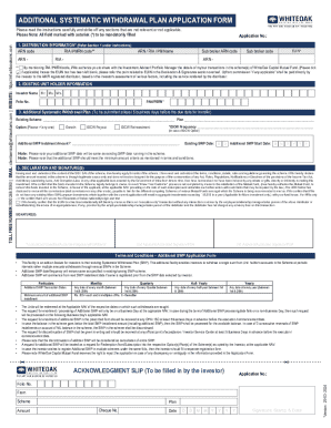 Fillable Online 2024 Additional Systematic Withdrawal Plan Application Form Fax Email Print ...