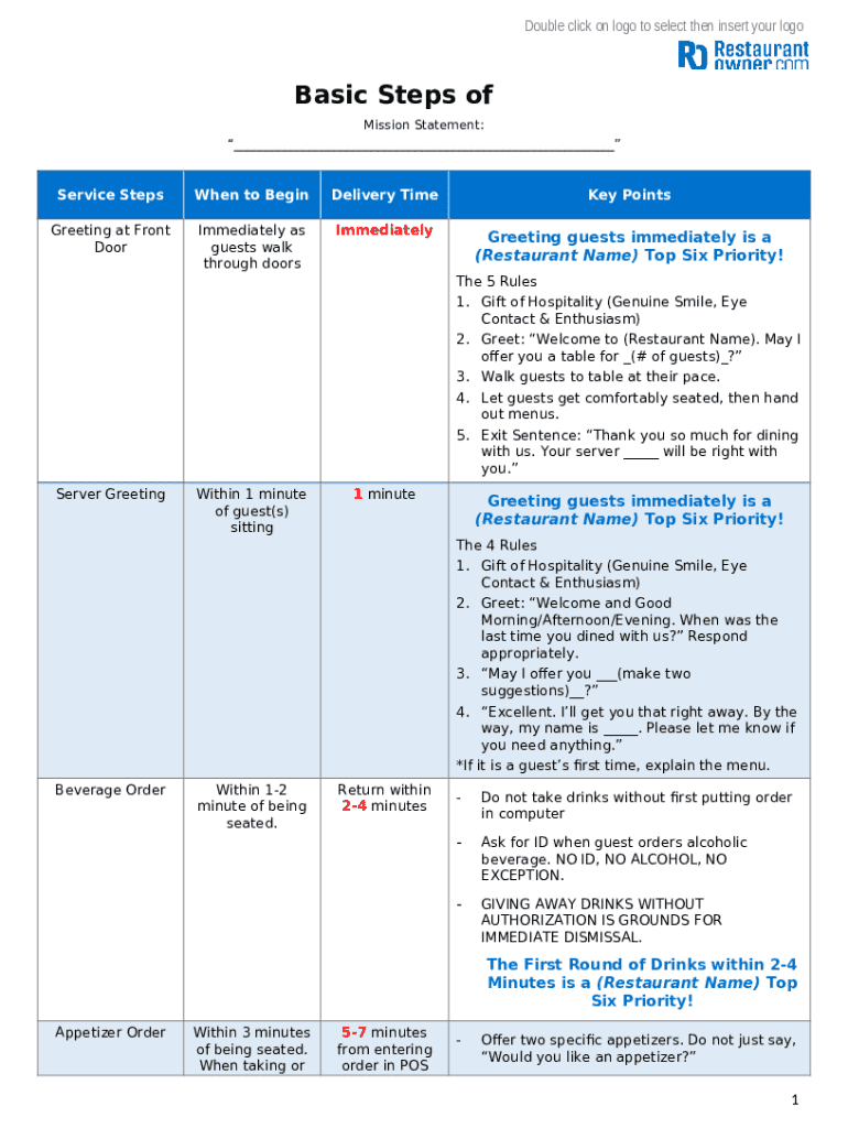 14 Inspiring Restaurant Mission Statements and Why You ... Doc Template ...