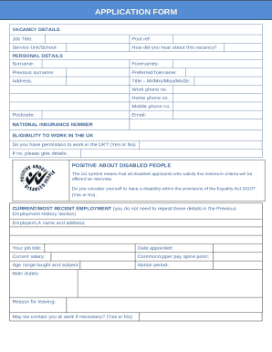 application employment history supporting statement Doc Template ...