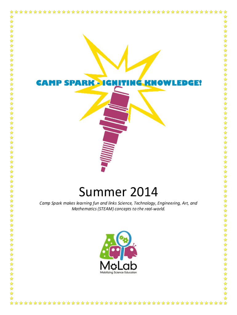 Fillable Online Camp Spark Registration 2014 - Steam Summer Learning ...