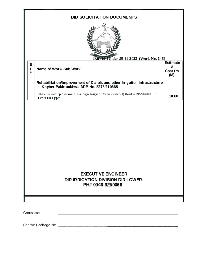 SWABI IRRIGATION DIVISION-I SWABI NOTICE INVITING ... Doc Template ...