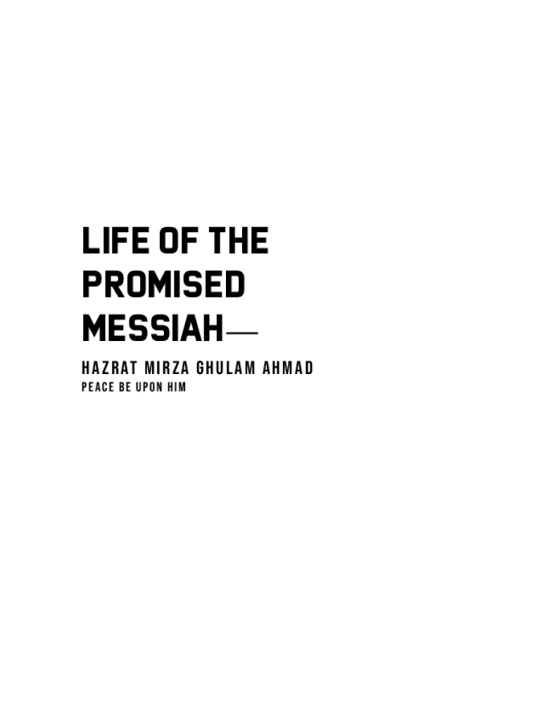 Fillable Online LIfe of the Promised Messiah. Children\'s book on the ...