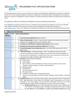 Fillable Online Preliminary Plat Application Process Guide - 2022 Fax ...