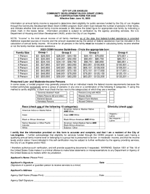 Fillable Online Cdbg Self-certification Form 2023 - City of Los Angeles ...