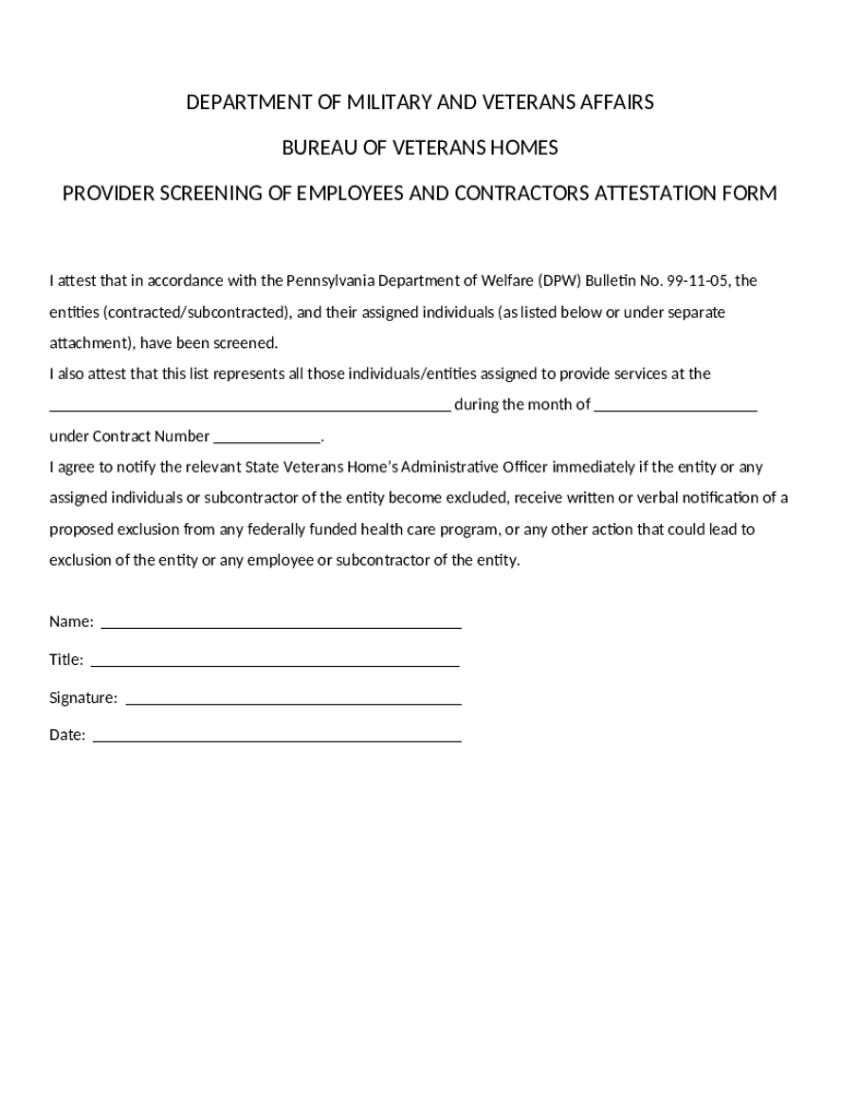 Provider Screening of Employees and Contractors Attestation Doc ...