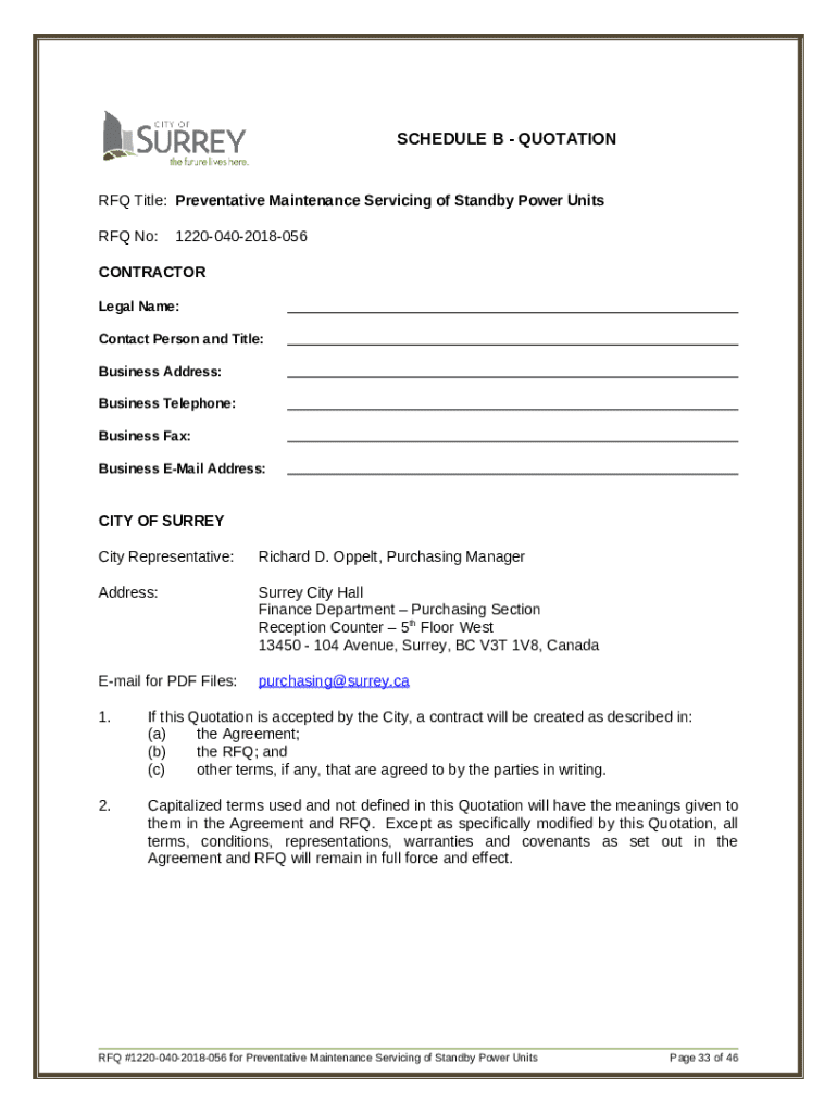 Preventative Maintenance Servicing of Standby Power Units Doc Template ...