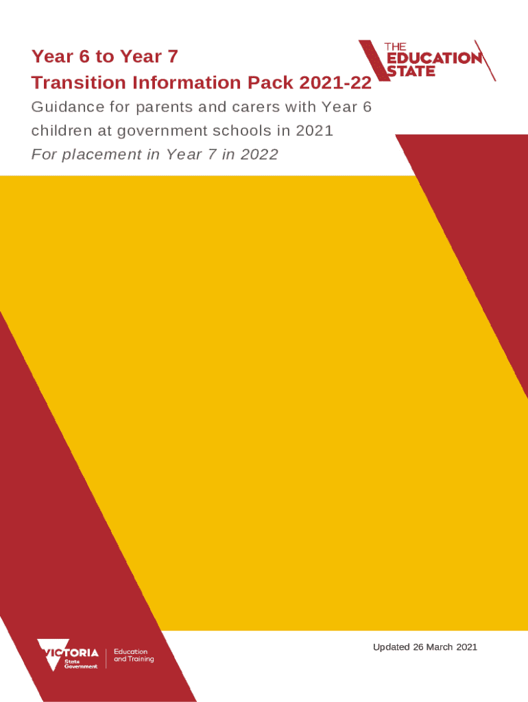 Application for Year 7 Placement 2022 Doc Template | pdfFiller