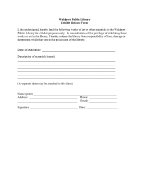 Fillable Online Waldport Public Library Exhibit Release Form 2023 Fax ...