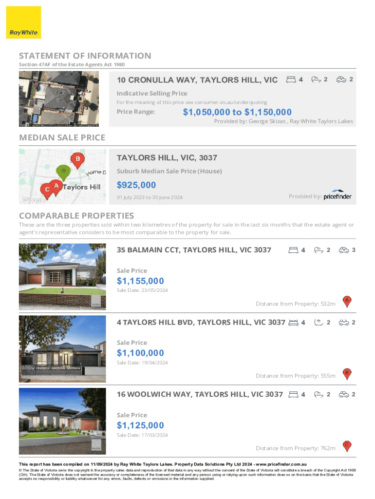 Fillable Online Statement of Information for Property Sale in Taylors Hill 2024 Fax Email Print ...