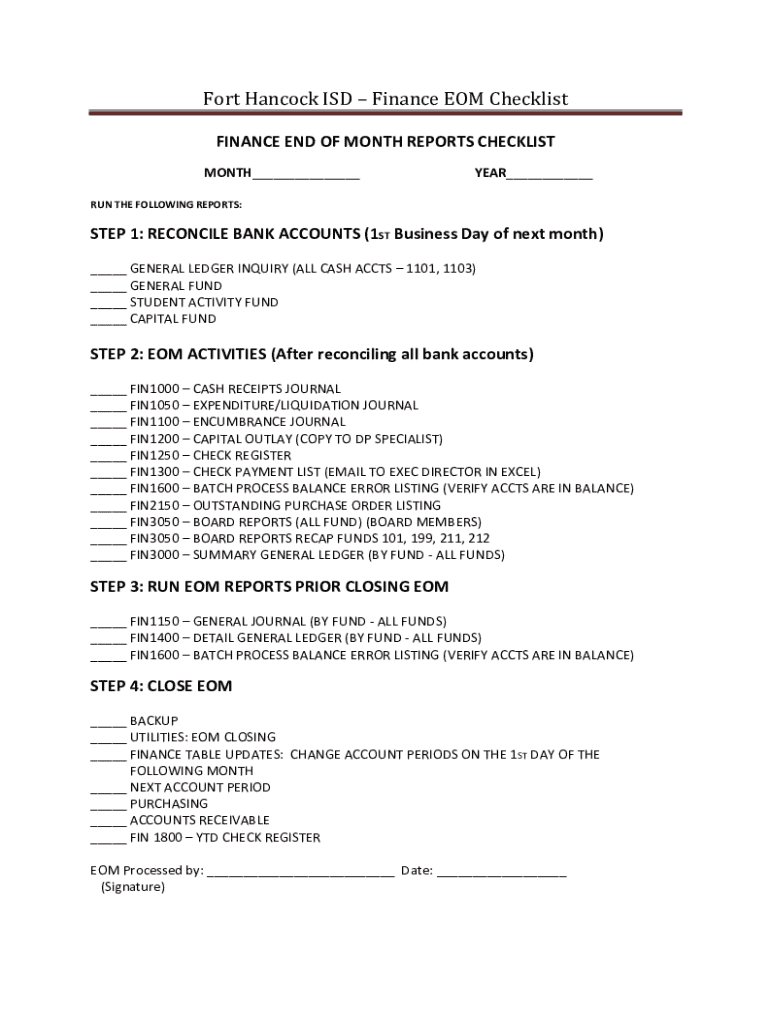 Fillable Online The month-end close checklist for finance teams Fax ...