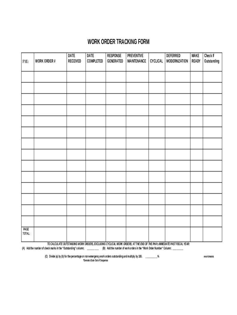 Work Order Tracking Doc Template | pdfFiller