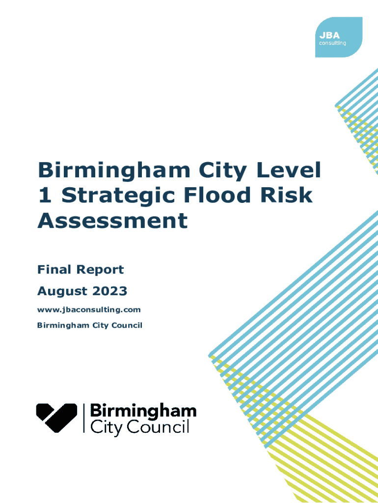 Fillable Online Birmingham City Level 1 Strategic Flood Risk Assessment ...