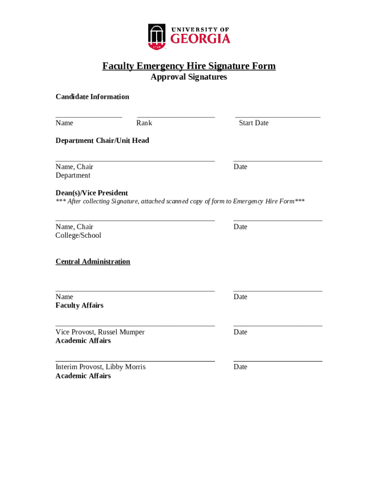 Department Chair/Head Signature - hr uga Doc Template | pdfFiller