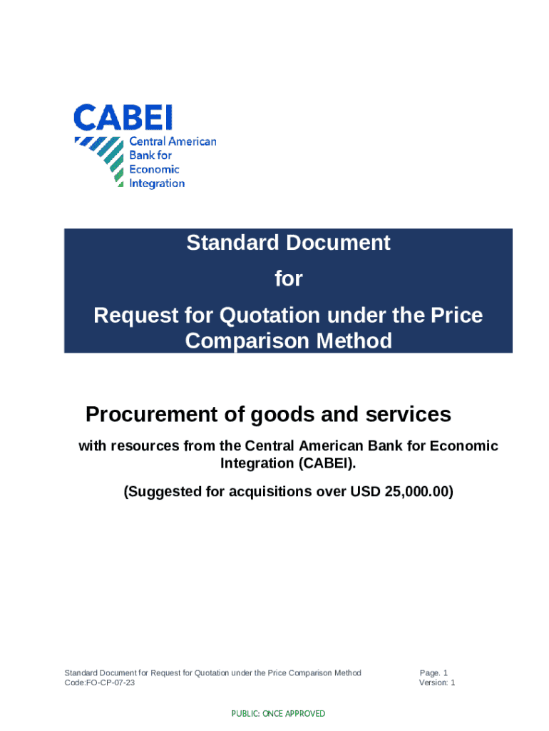 Standard Document for Request for Quotation under the ...