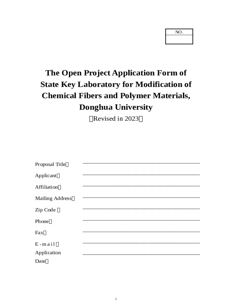 Open Project Application Doc Template | pdfFiller