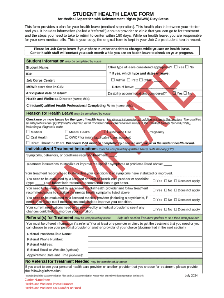Separation Health Assessment Doc Template | pdfFiller