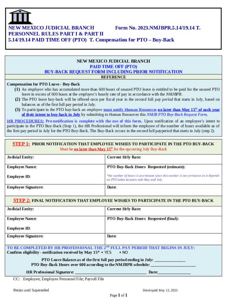 NMJB PTO Buy-Back 4-18-23 Doc Template | pdfFiller
