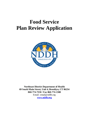 Food Service Plan Review Application Doc Template | pdfFiller