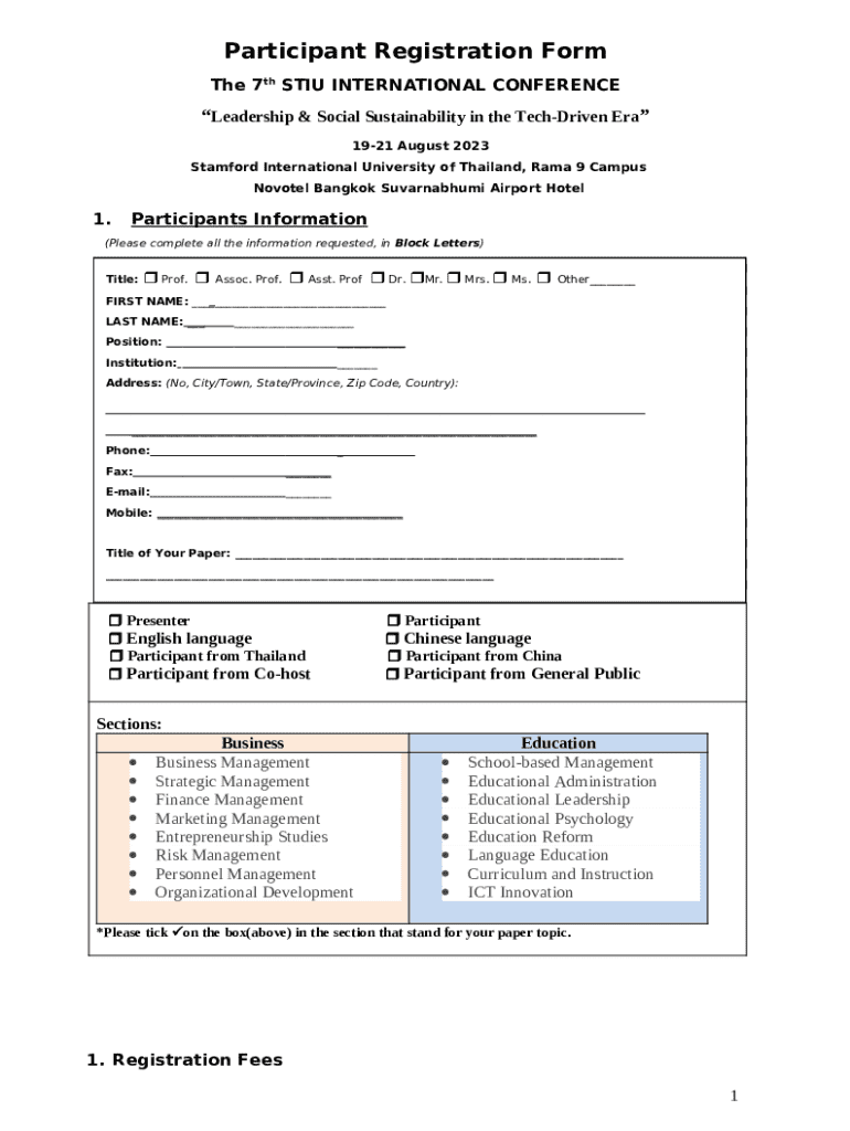 Organized and Hosted by Asian Institute of Technology (AIT) Doc Template | pdfFiller