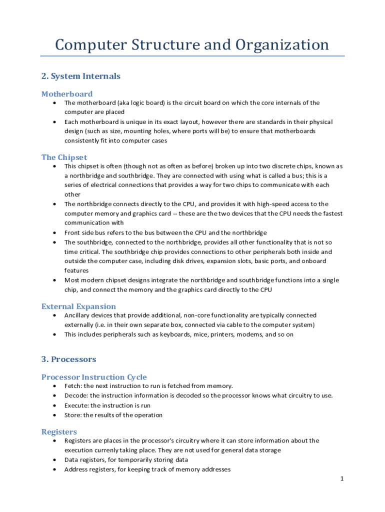 Fillable Online What are the four basic parts of a computer? & ... Fax ...