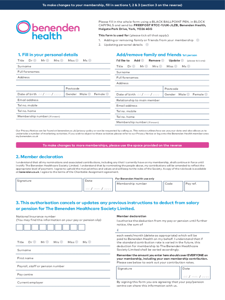 Fillable Online 2. Member declaration 3. This authorisation cancels or ...