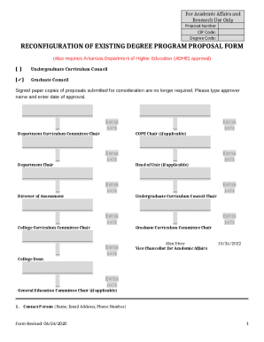 Reconfiguration of Existing Degree Program Proposal Doc Template | pdfFiller