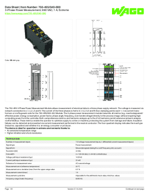 Fillable Online 3-phase Power Measurement Module 750-495 for Extreme ...