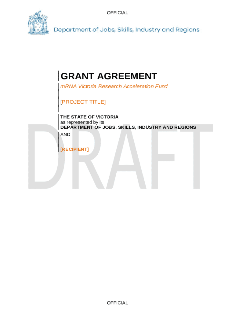 Grant Agreement Doc Template | pdfFiller