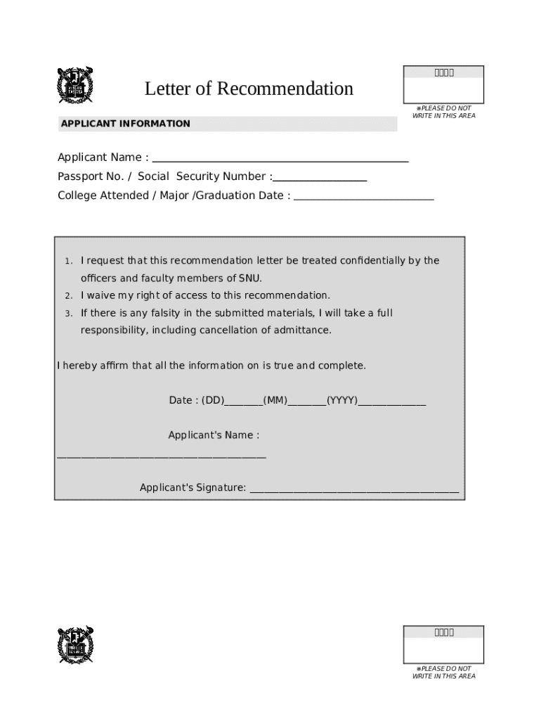 Letter of Recommendation Doc Template | pdfFiller