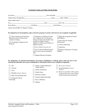 Fillable Online Uniform Complaint Procedure Form 2024 - Report ...